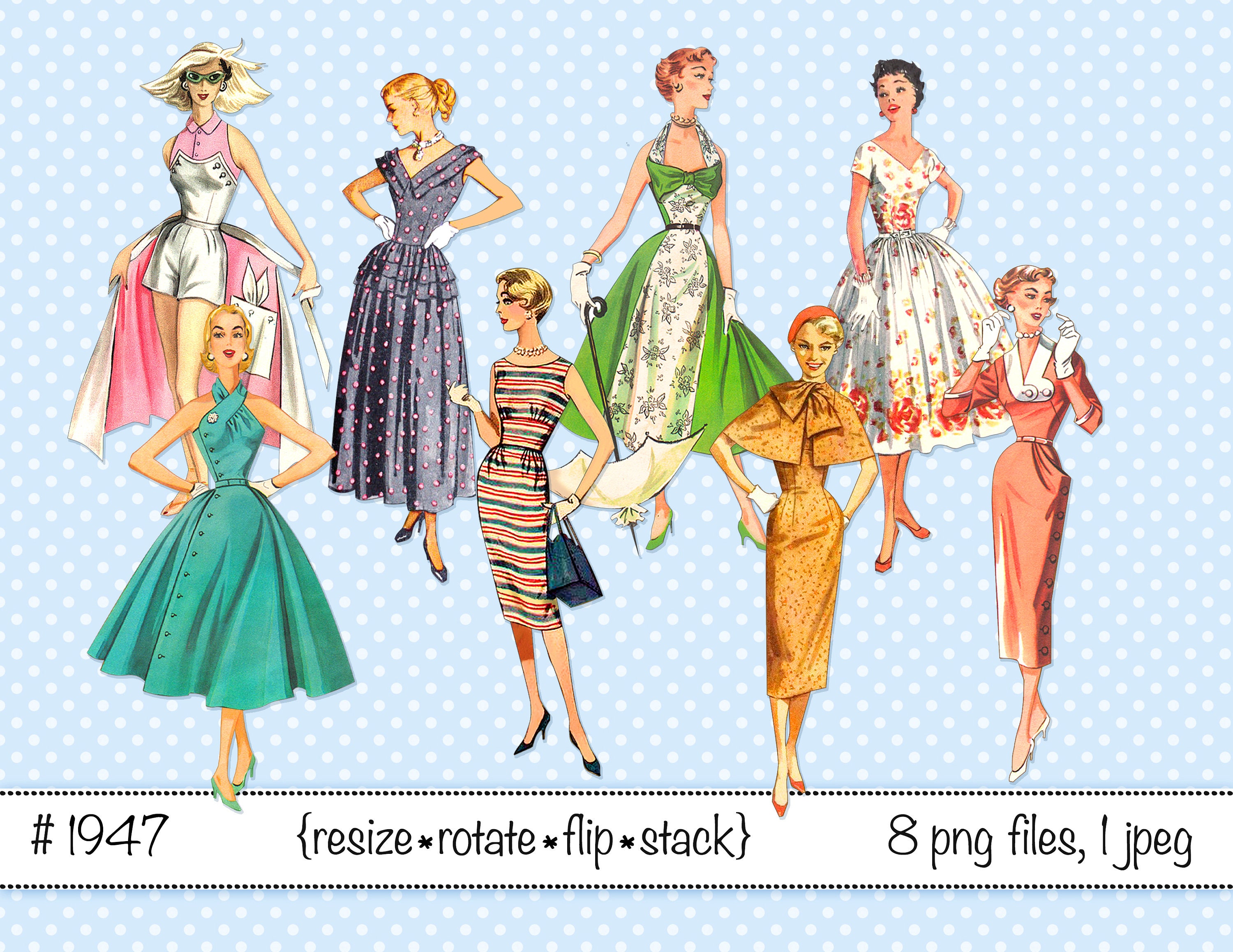 Vintage 60s Era Clipart