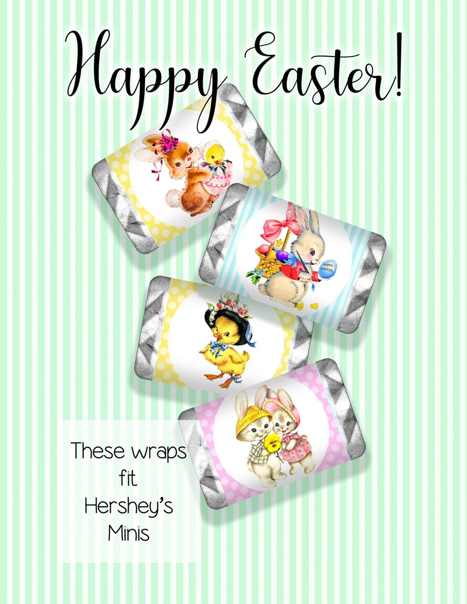 Easter Candy Bar Wrappersbunny Rabbit Easter Basket Filler | Etsy