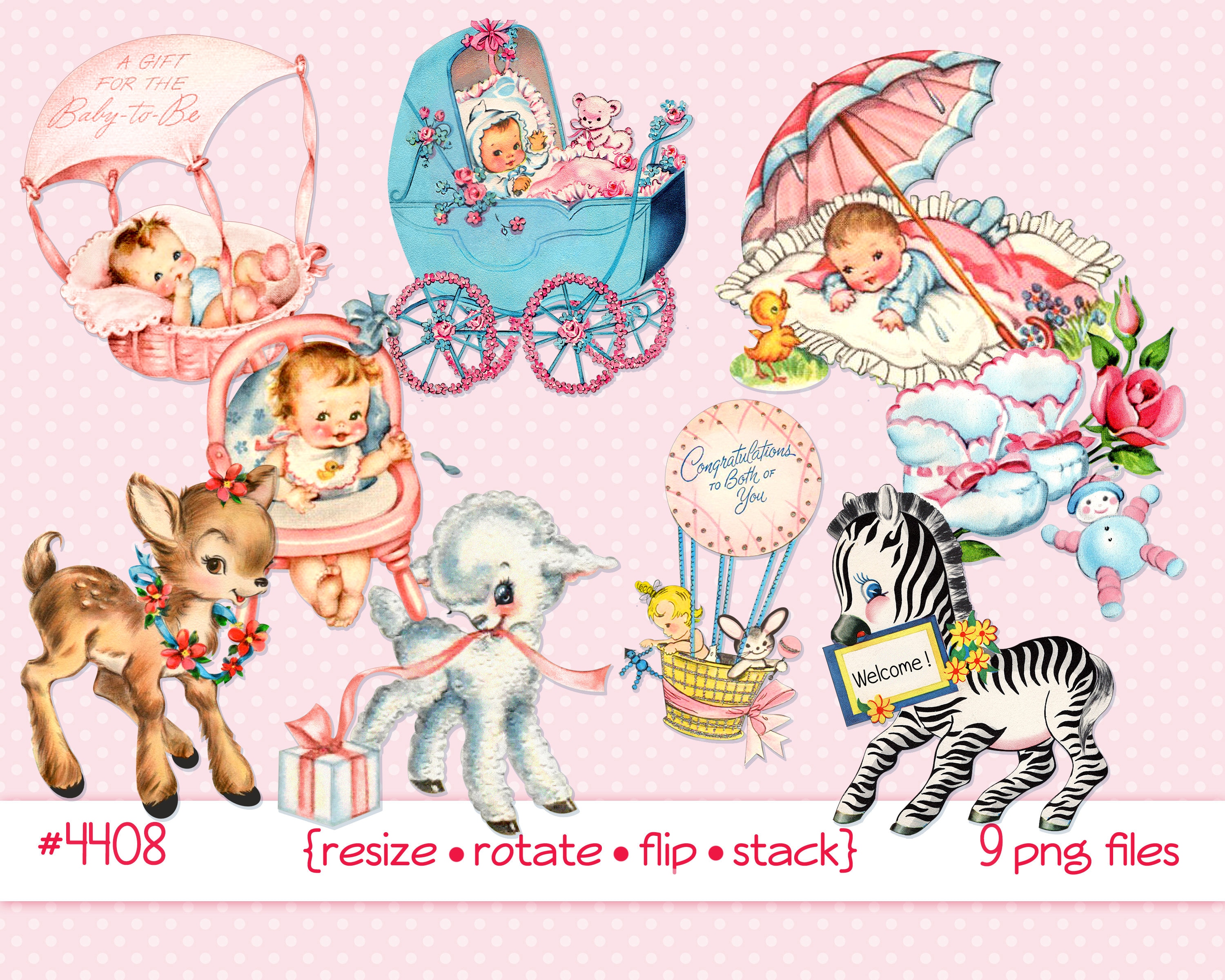 Baby Clipart Digital Clipart instant download Vintage | Etsy