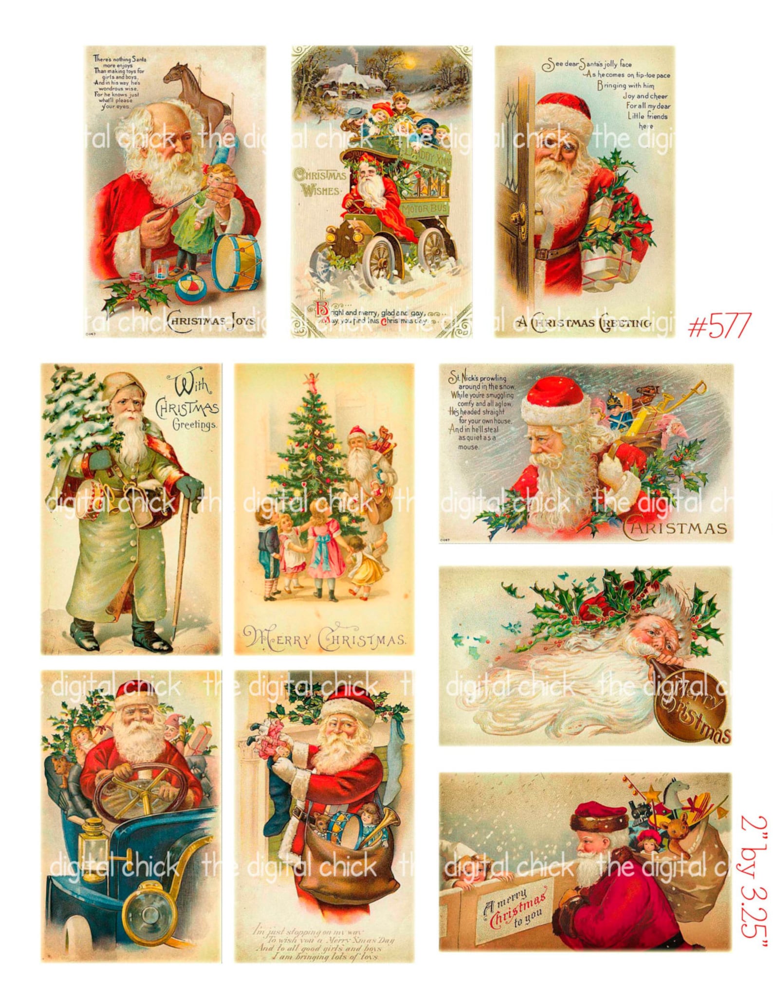 Vintage Santa Clausdigital Clipart Instant Download | Etsy