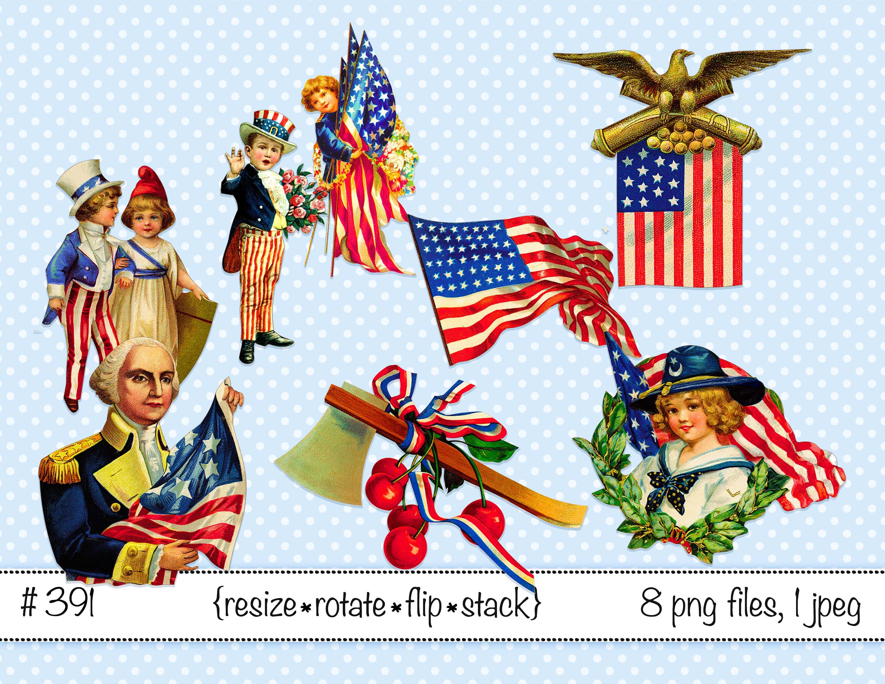 Vintage Fourth Of July Clipart Free