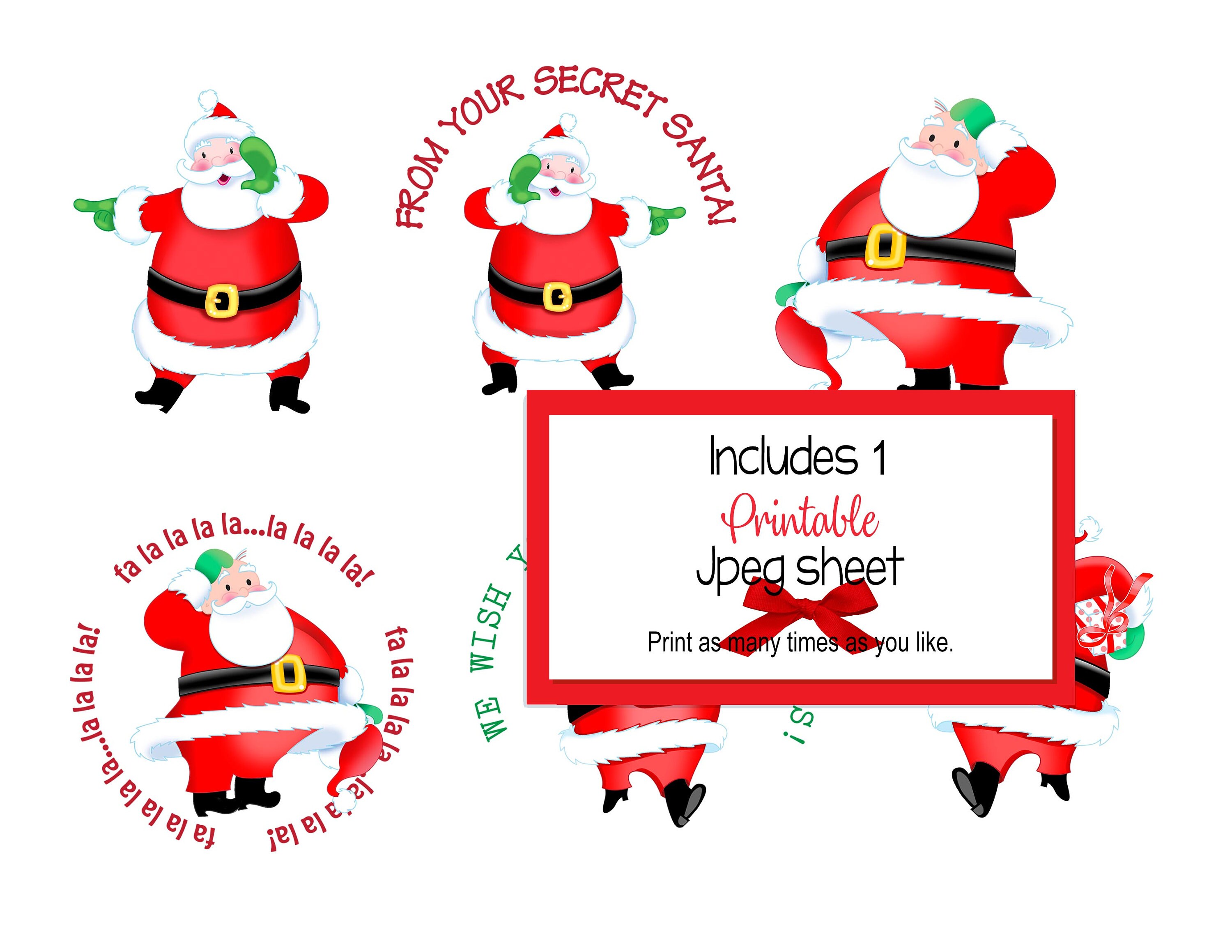 Digital Clipart Instant Downloads Santa Claus Images St - Etsy