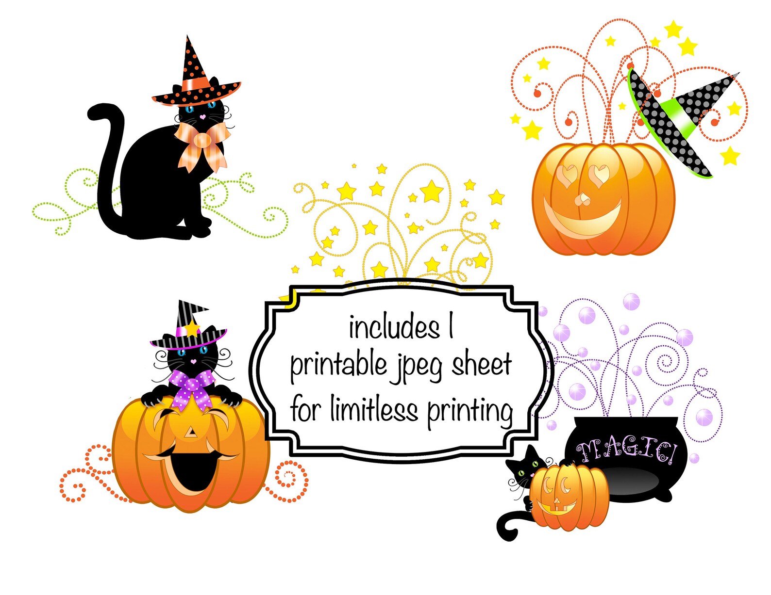 Digital Clipart Instant Download Halloween Images Pumpkins - Etsy