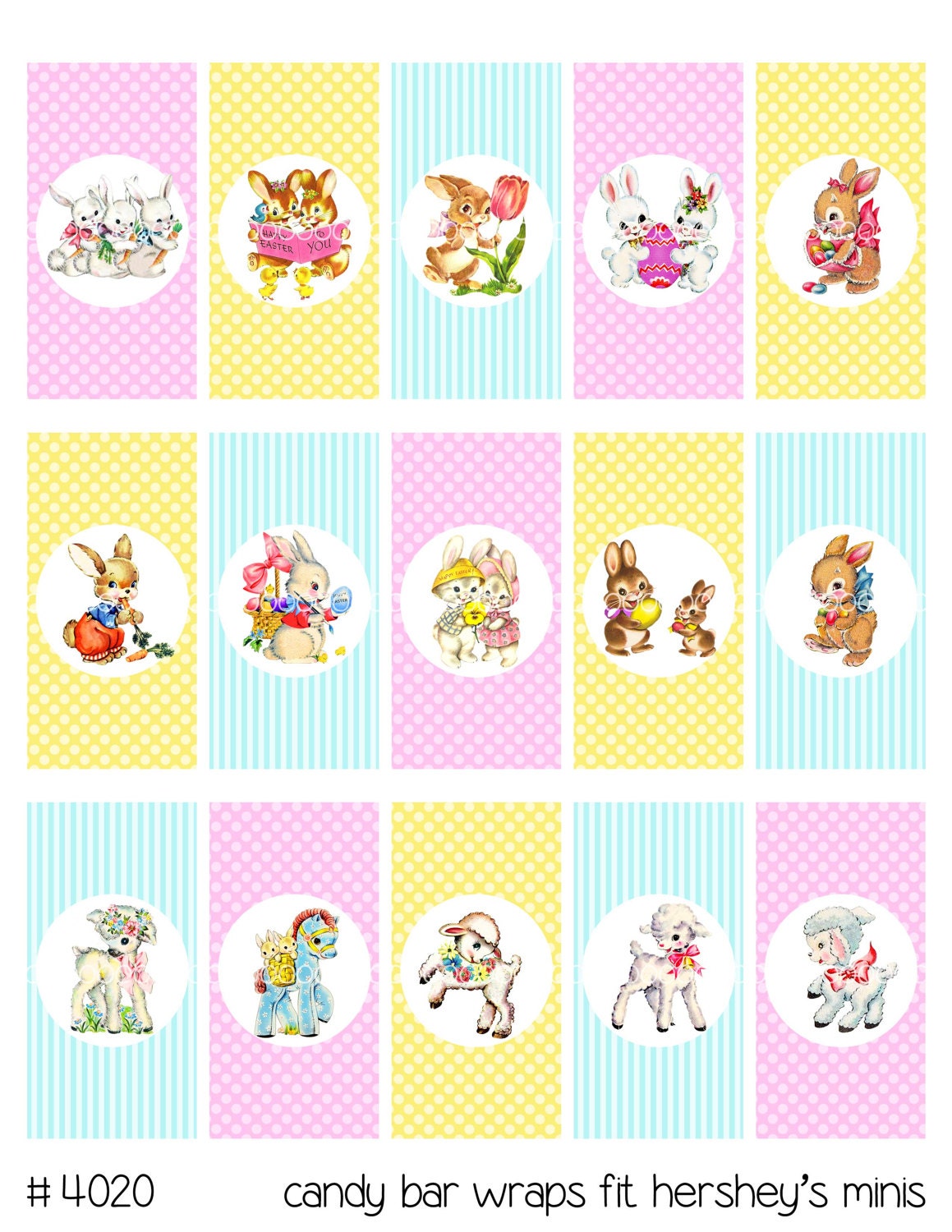 Easter Candy Bar Wrappers--bunny Rabbit, Easter Basket Filler, Easter ...