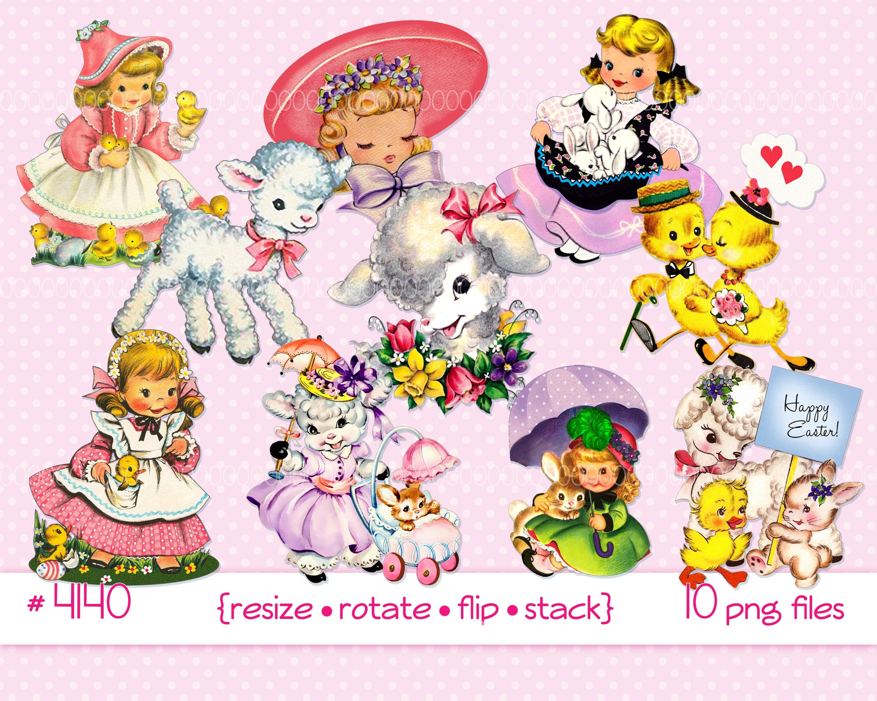 Digital Clipart Instant Download Vintage Easter Images - Etsy Canada