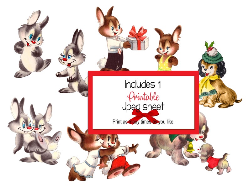 Christmas Clipart Bunny Rabbit Clipart Clip Art Bunny - Etsy