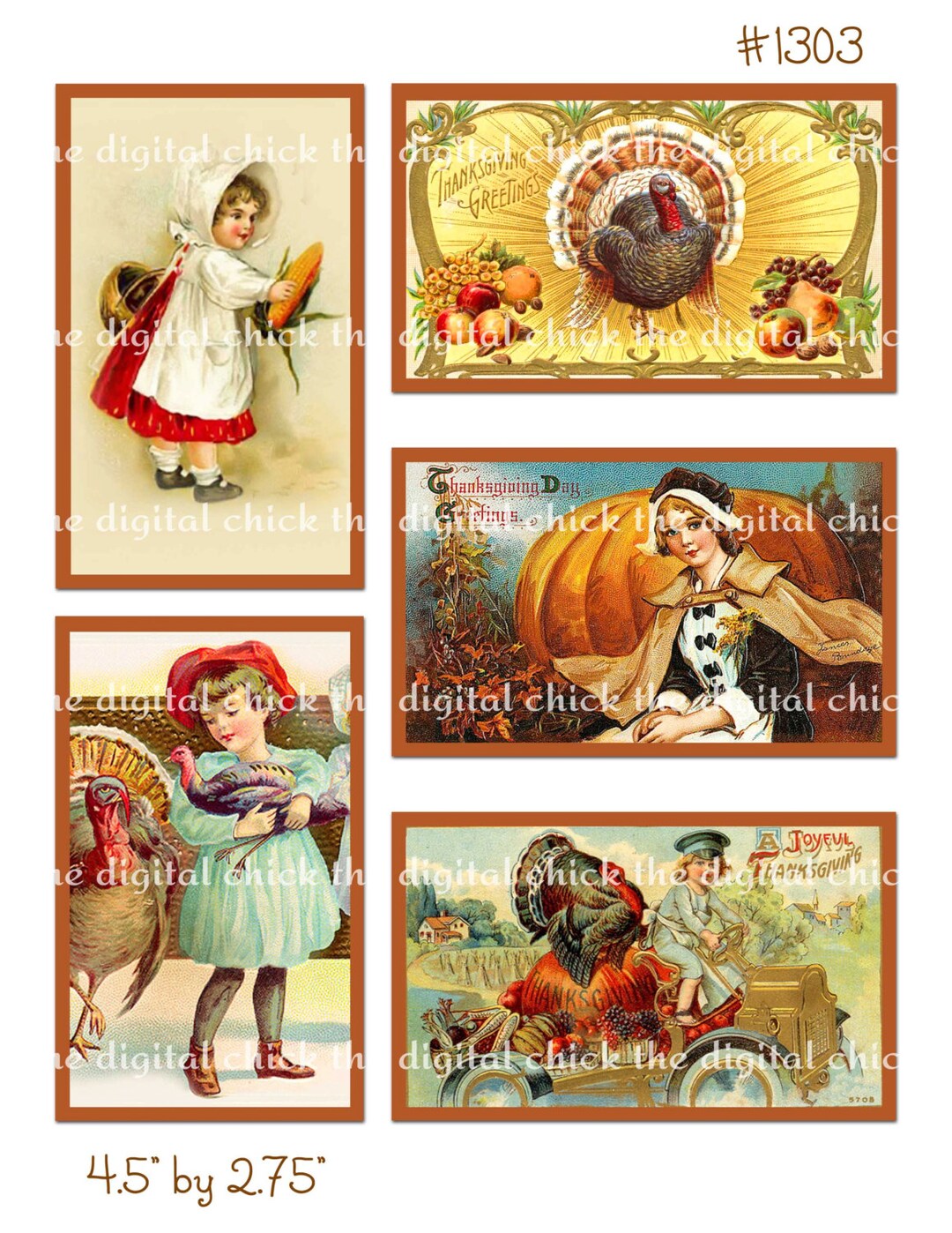 Vintage Victorian Thanksgiving Clipart--instant Digital Download ...