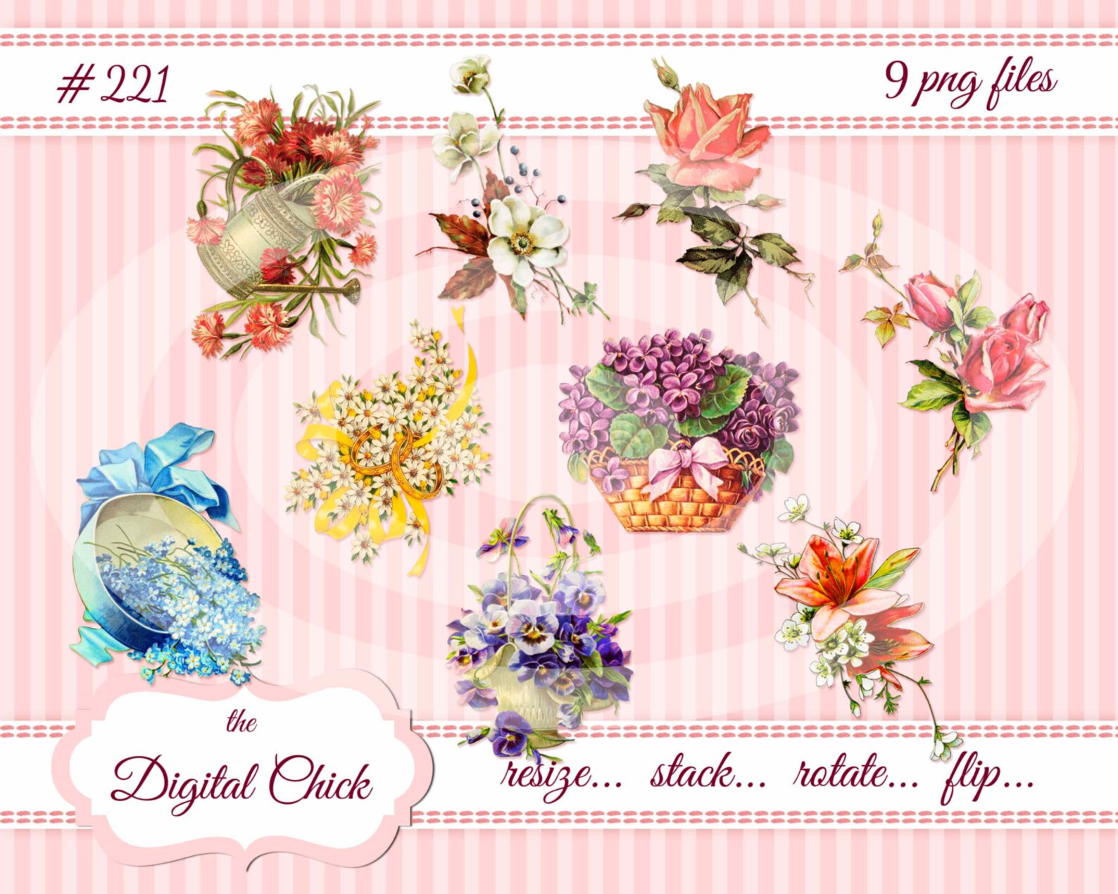Digital Clipart Instant Download Vintage Victorian Flowers - Etsy