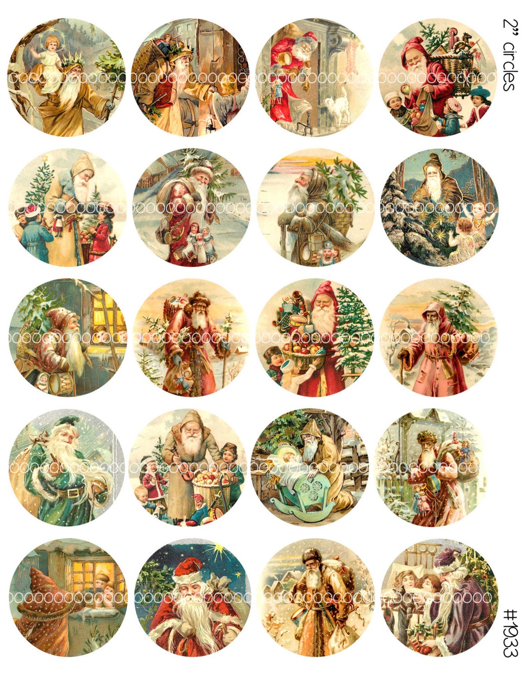 Digital Clipart, Christmas Old World Santa Claus Saint Nick 2" and 3 ...