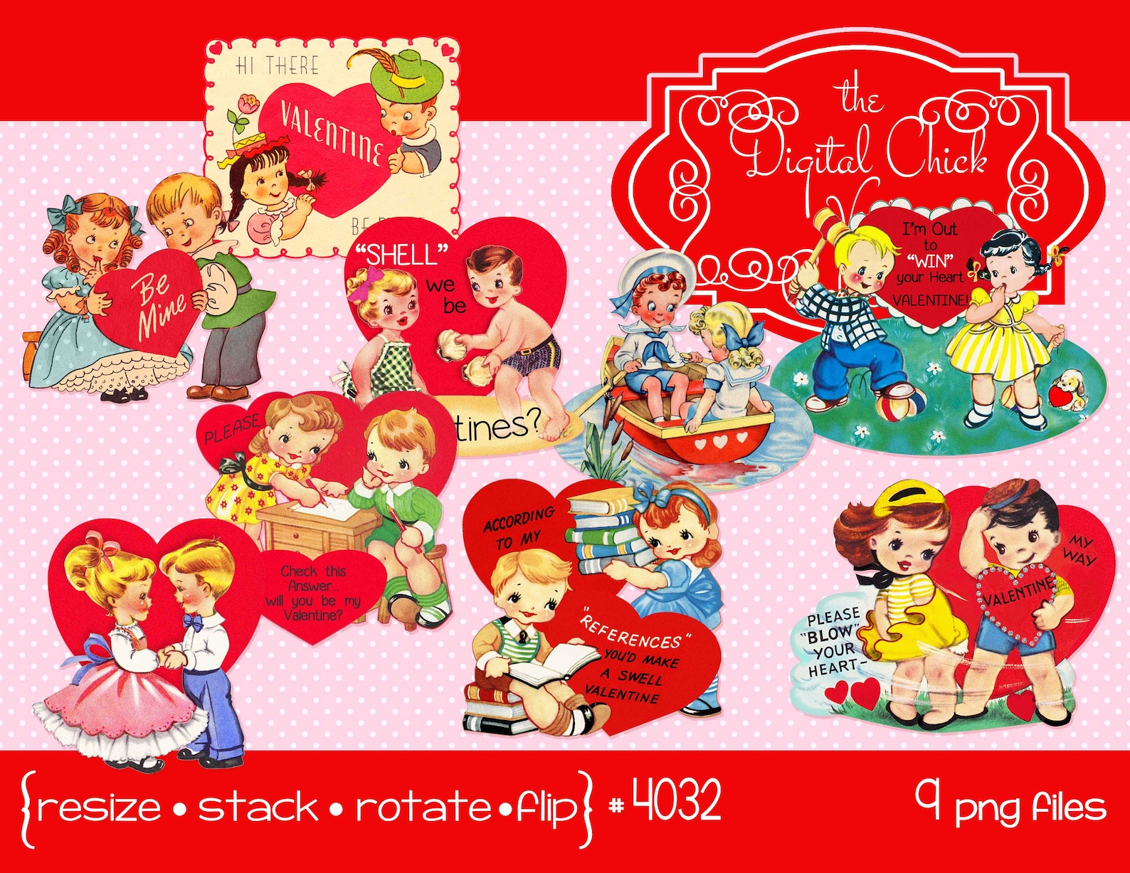 Digital Clipart Instant Download Vintage Valentine Clip Art | Etsy