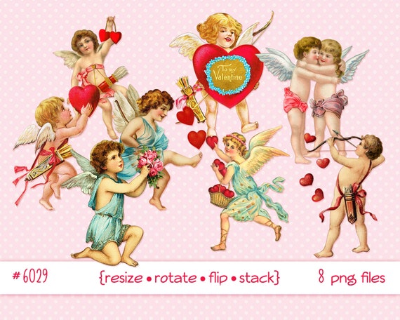 instant download angels cupids cherubs--printable Digital Collage Sheet ...