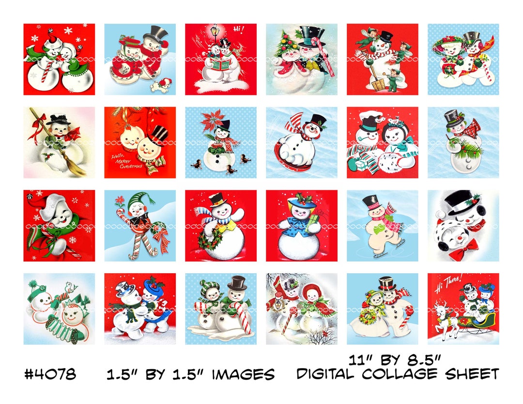 Digital Clipart, Instant Download, Christmas Snowmen, Snowman, Snow ...