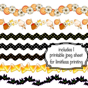 Digital Clipart, Instant Download, Halloween Borders, Trim, Candy Corn ...