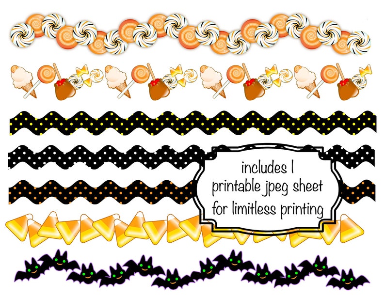 Digital Clipart Instant Download Halloween Borders Trim - Etsy