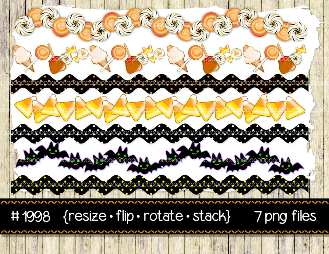 Digital Clipart, Instant Download, Halloween Borders, Trim, Candy Corn ...