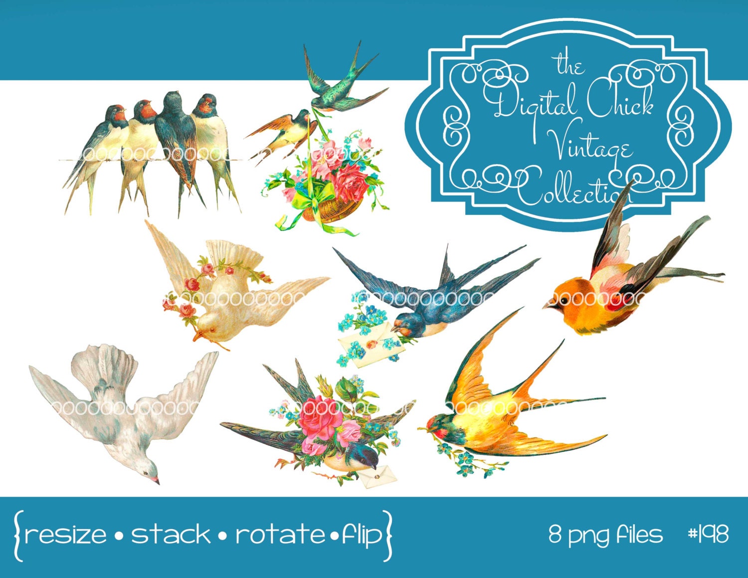 Vintage Bird Clipart