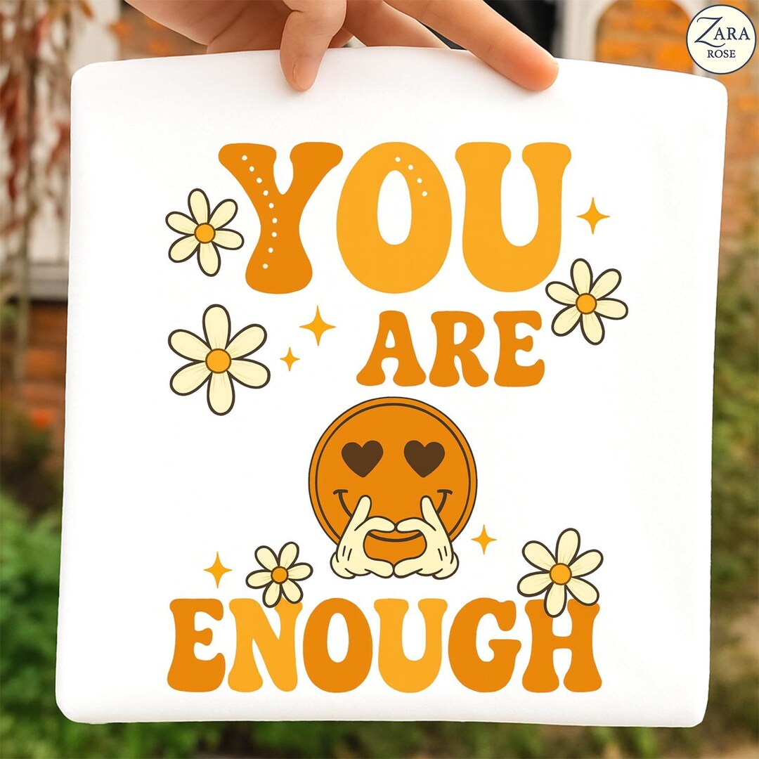 You Are Enough Png, Retro Smiley Face Png, Positive Quote Png, Self ...