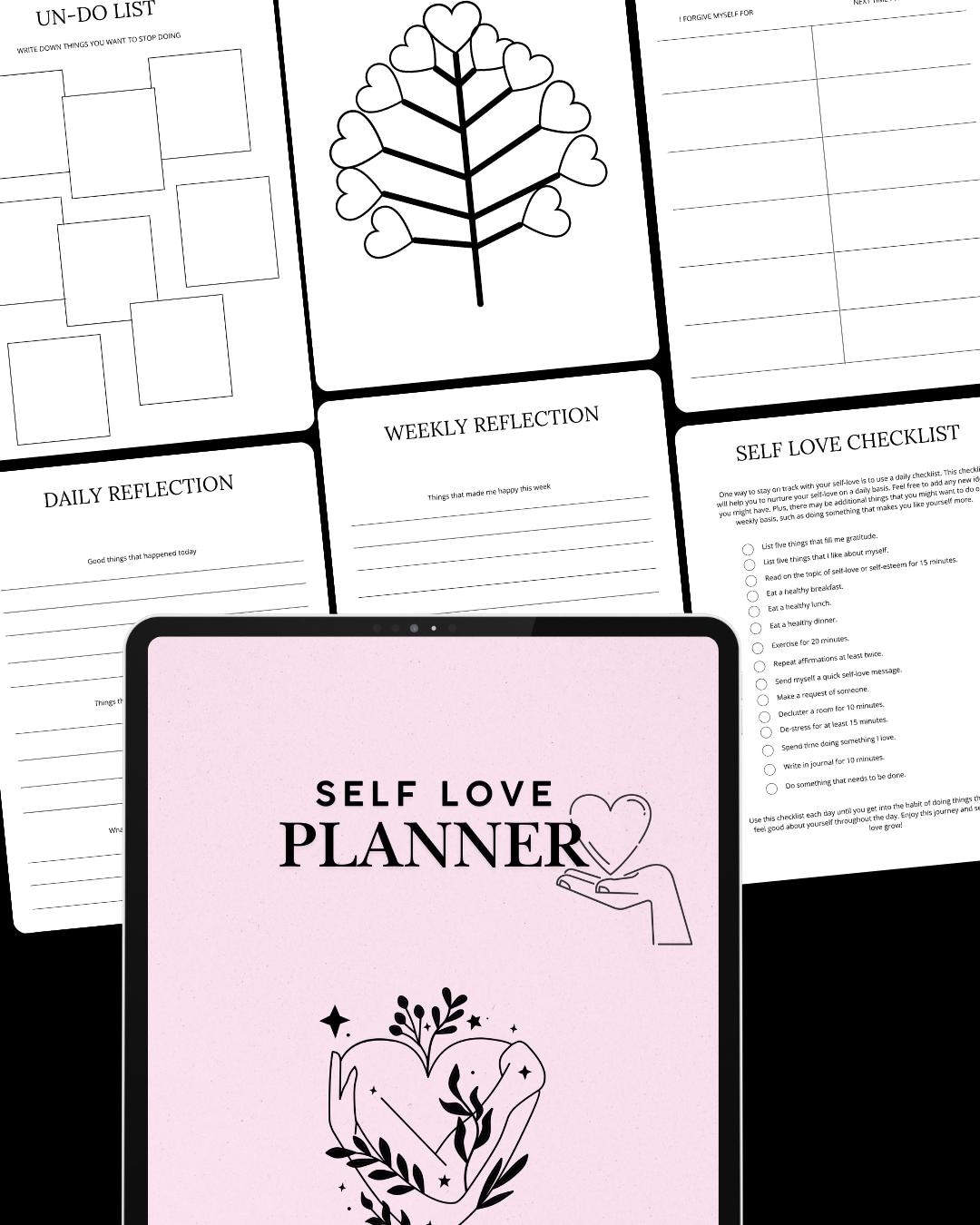 Self Love Planner | Printable Digital Self-care & Wellness Planner ...