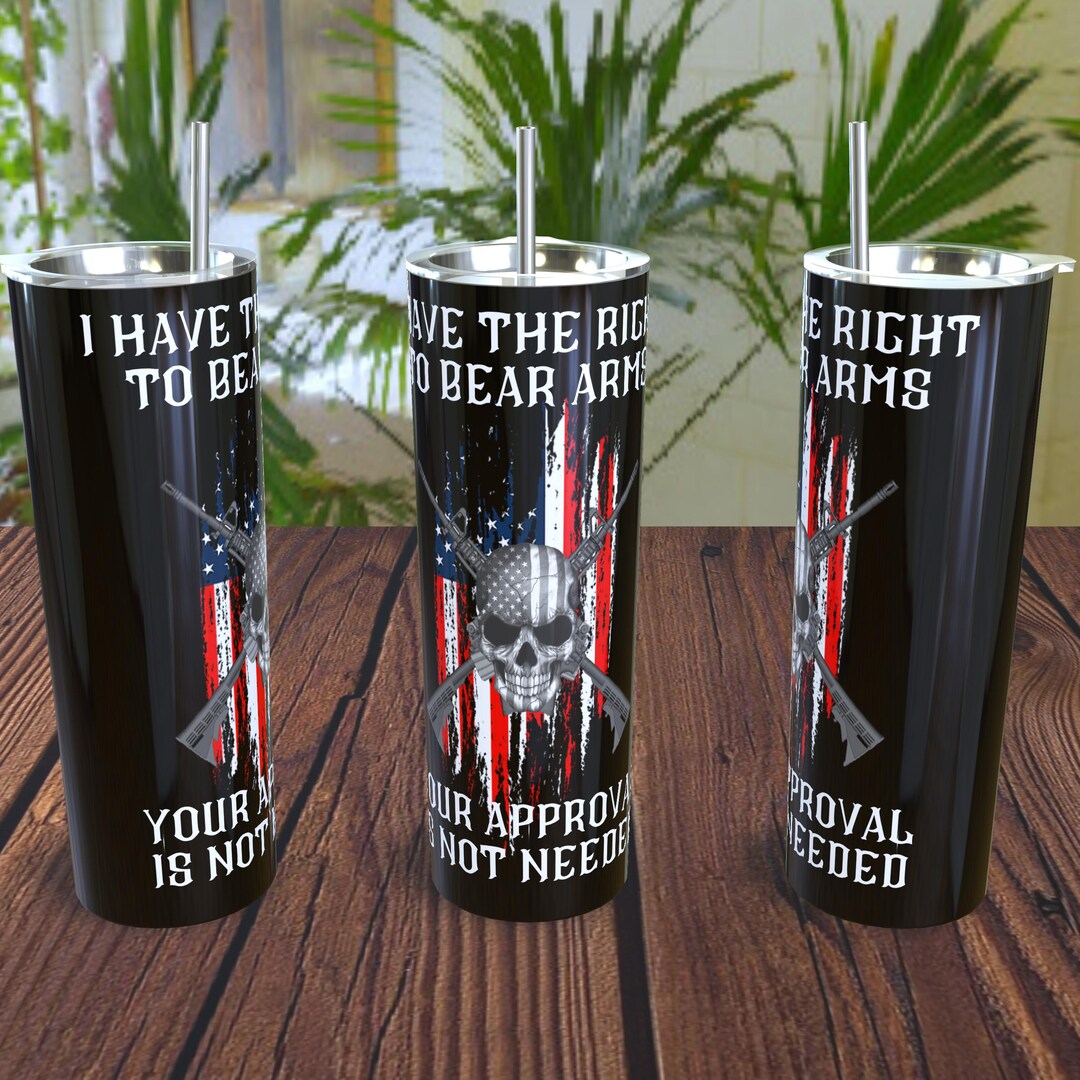 2nd Amendment Skull & Flag 20oz Tumbler Design (PNG) - Etsy