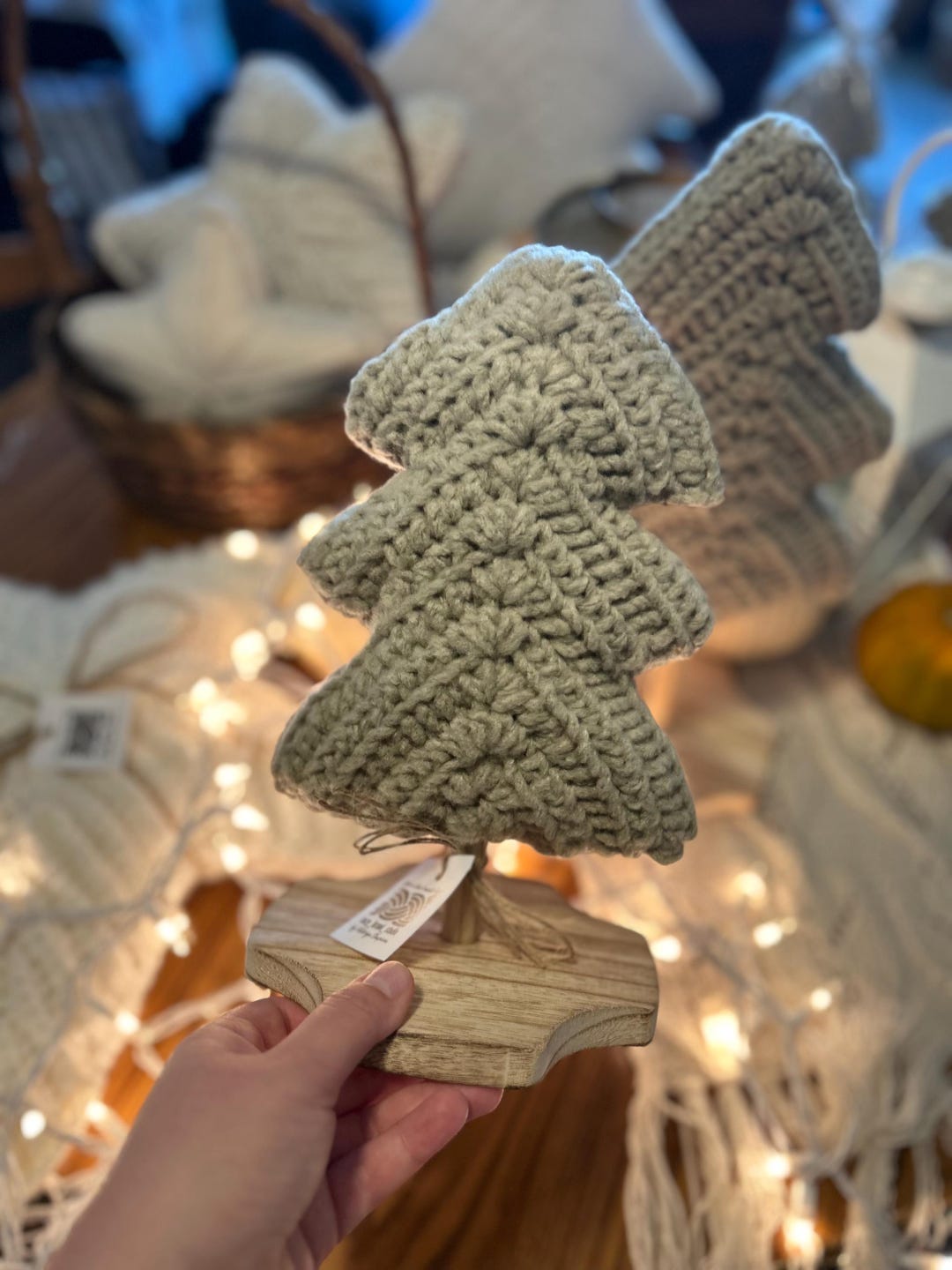 Crocheted Tree on a Natural Wood Stand 10” - Etsy