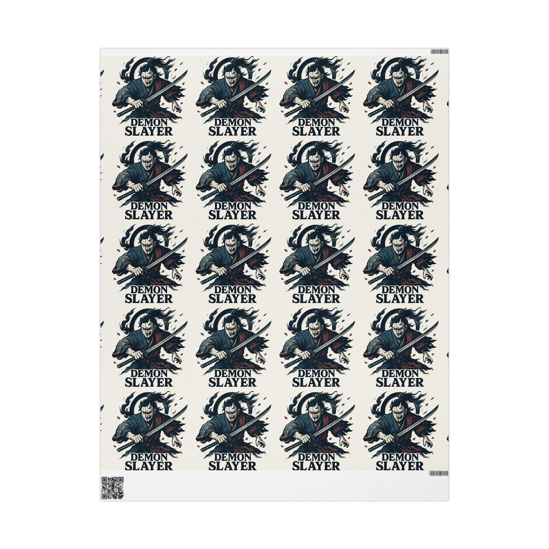 Demon Slayer Character Repeat Pattern Wrapping Paper | Anime Gift Wrap ...