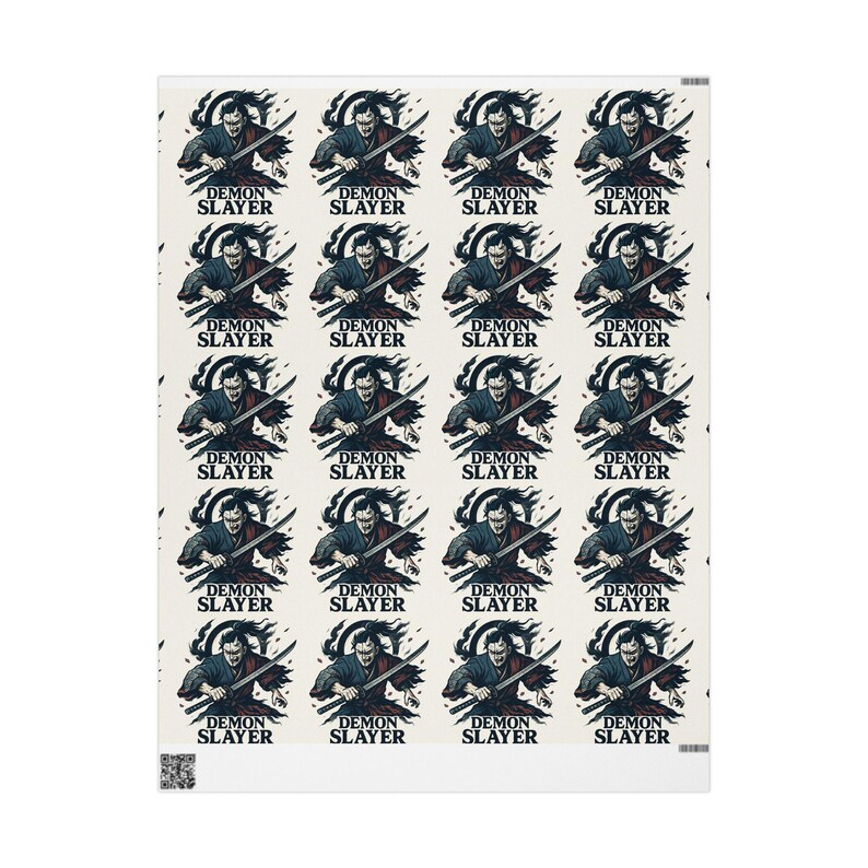 Demon Slayer Character Repeat Pattern Wrapping Paper | Anime Gift Wrap ...