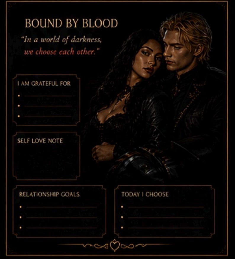 Bound by Blood -vampire Queen and King Goal Planner - Etsy UK