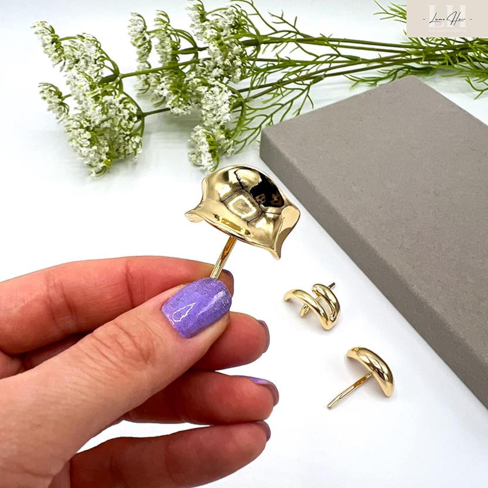 Metal Ponytail Hair Cuff, Gold Ponytail Cover, Silver Ponytail Hook ...