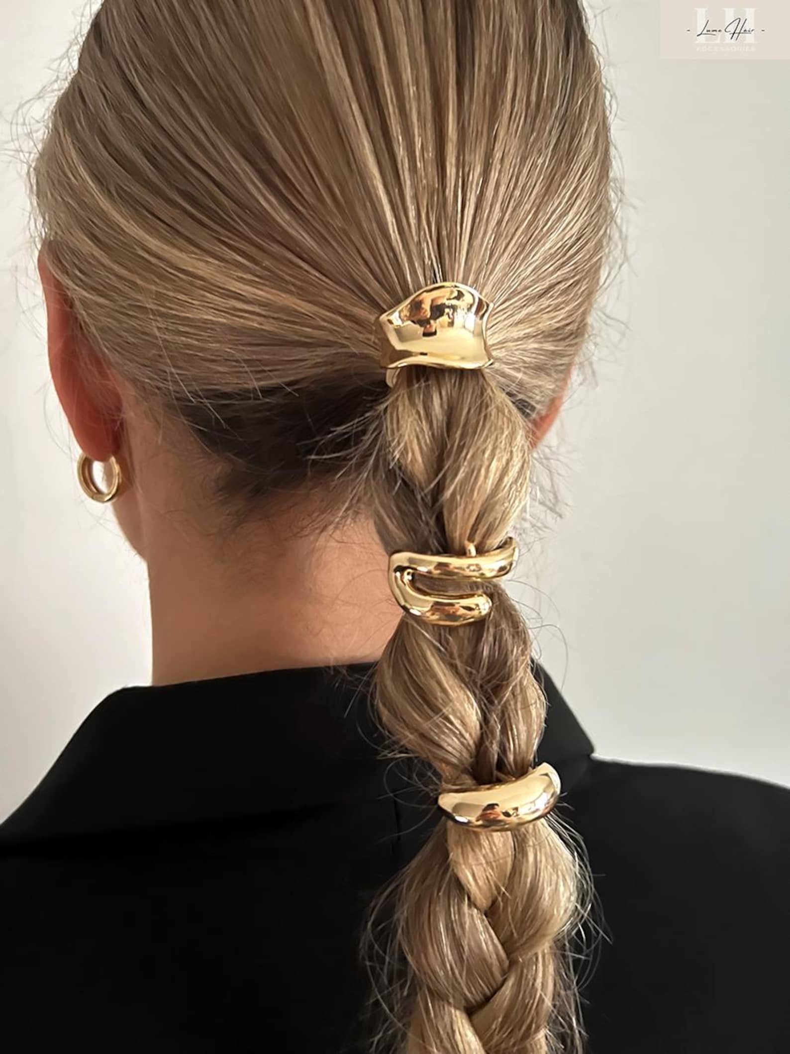 Metal Ponytail Hair Cuff, Gold Ponytail Cover, Silver Ponytail Hook ...
