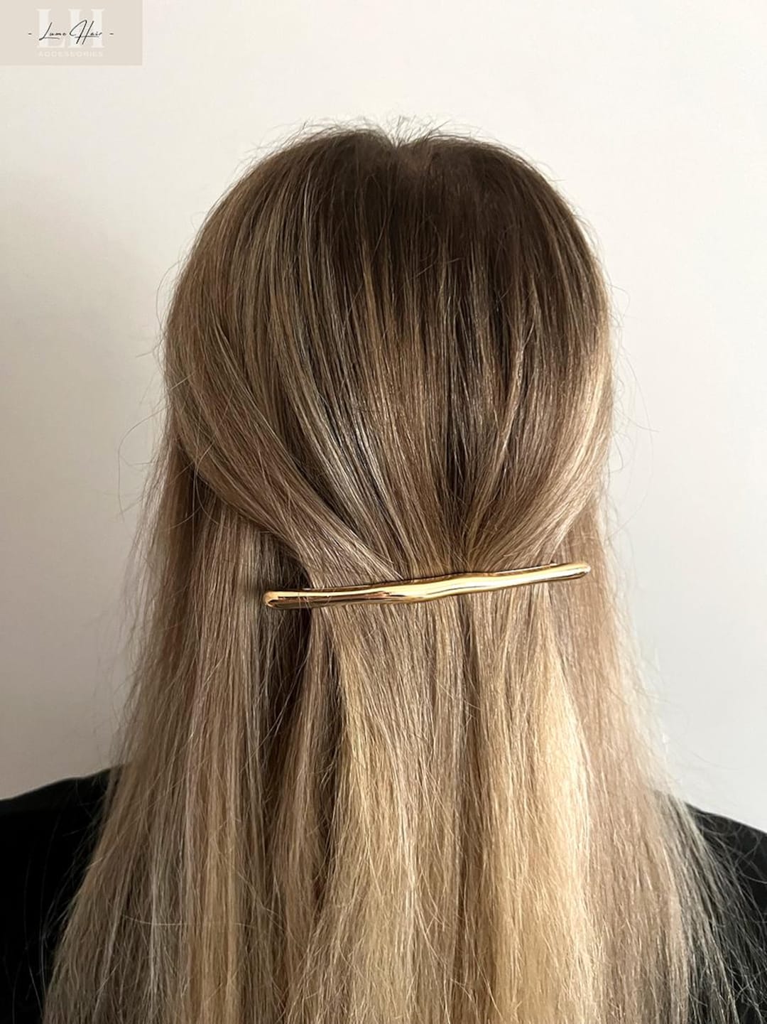 Metal Hair Barrette, Long Bar Hair Barrette, Silver Gold Hair Clip ...