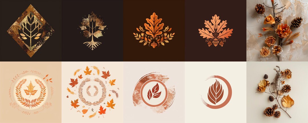 Custom Autumn Logo Design | Rustic Branding (PNG) - Etsy