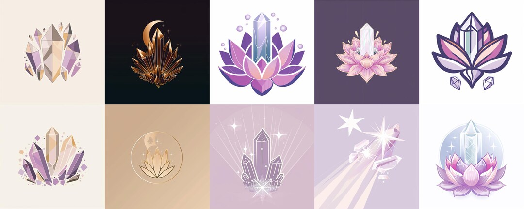 10 Crystal Shop Logos | Mystic / Spiritual / Handmade - Etsy