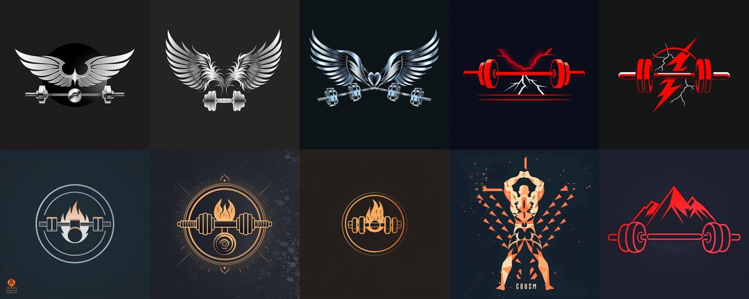 10 Gym & Crossfit Logos | Sport / Power / Handmade - Etsy