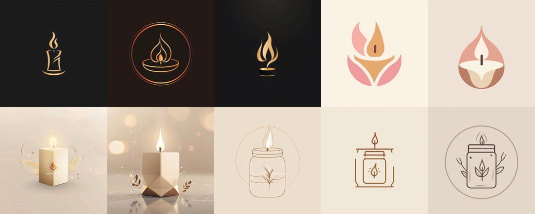 Elegant Candle Logo Design | Custom Brand Identity - Etsy