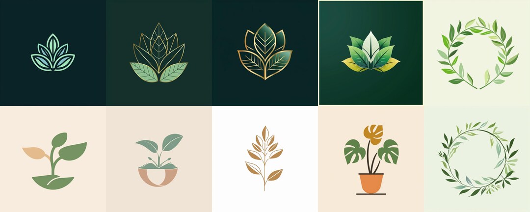 10 Logos Plant Shop + 1 Logo Personnalisé | Nature / Éco / Fait Main - Etsy