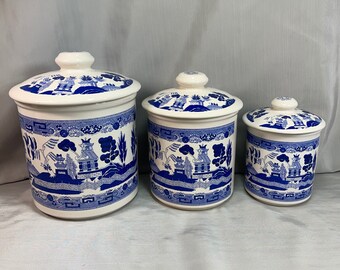 Blue Willow Canister | Etsy