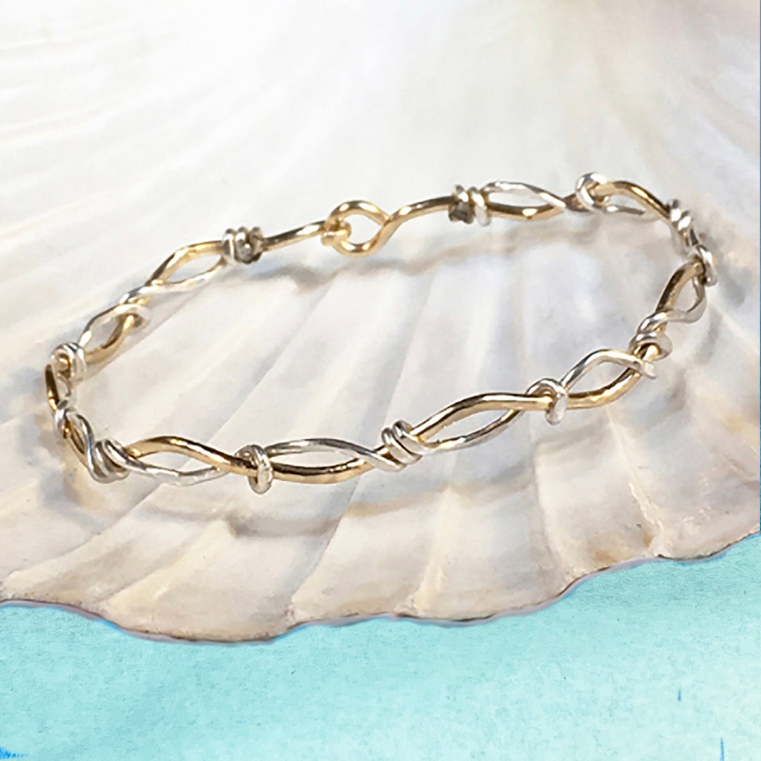 Gold and Silver Bracelet | Handcrafted 14K Gold Filled and Sterling ...