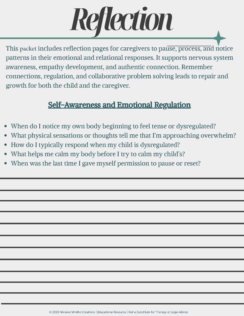 Caregiver Reflection and Journal | Parenting Neurodivergent Children ...