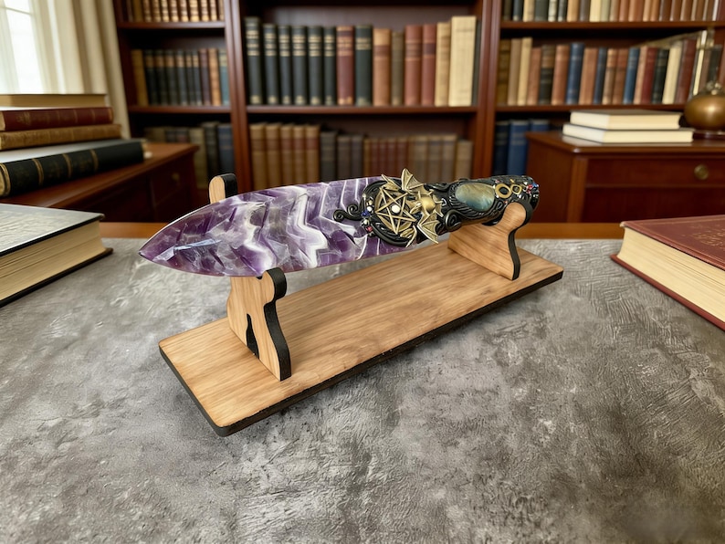 Handmade Altar Athame With Dream Amethyst Blade, Obsidian Bottom ...