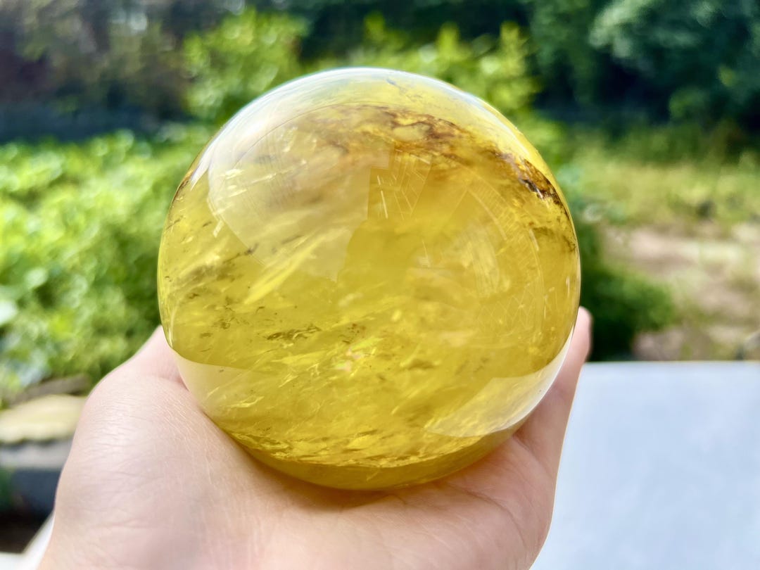 50+mm Natural Citrine Sphere, Polished Premium Yellow Quartz Ball ...