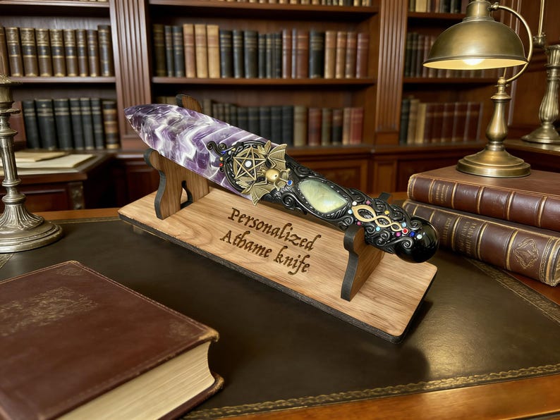 Handmade Altar Athame With Dream Amethyst Blade, Obsidian Bottom ...