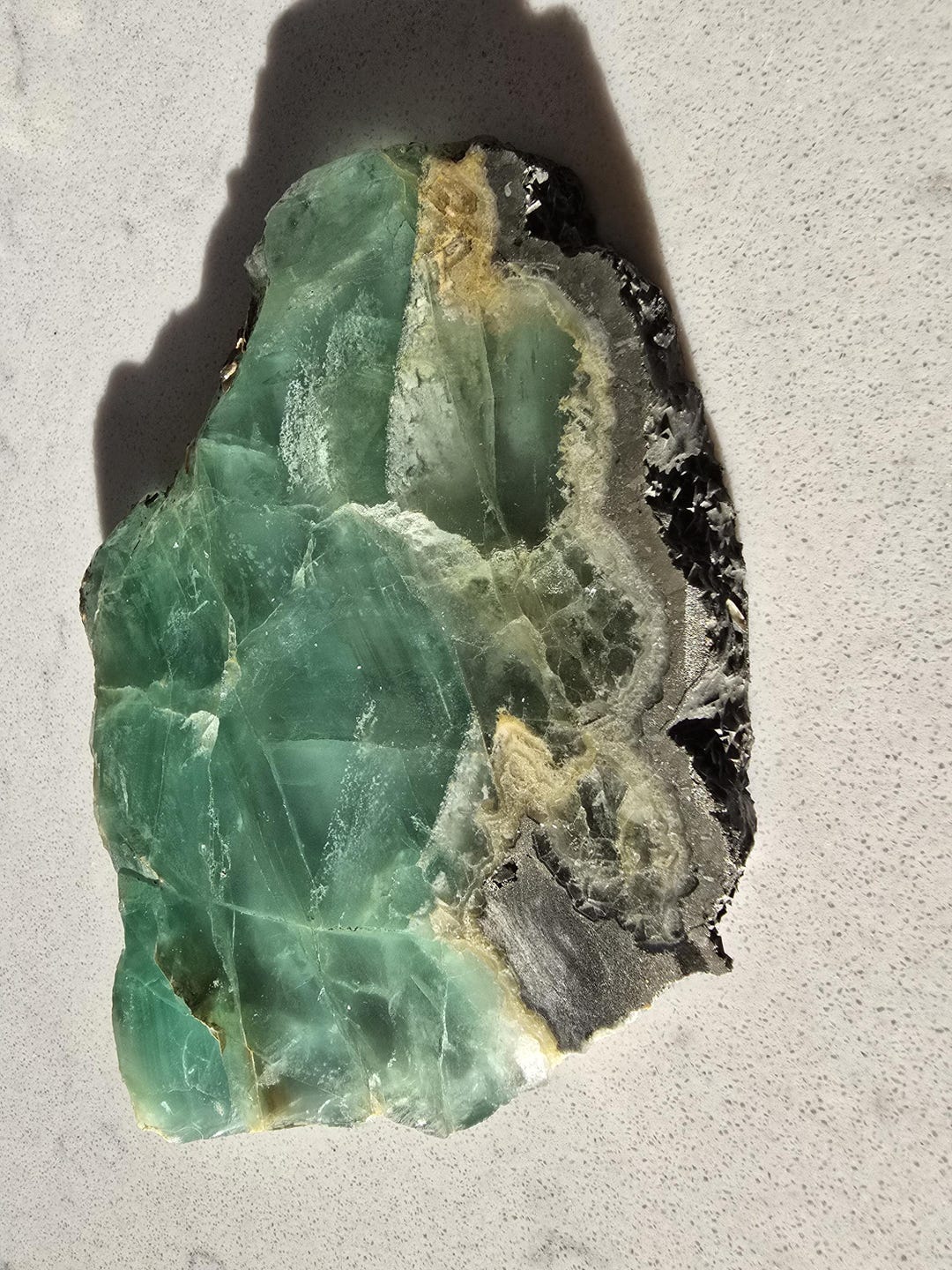 Fluorite & Pyrite Slab 303g • Natural Crystal Specimen • Translucent ...