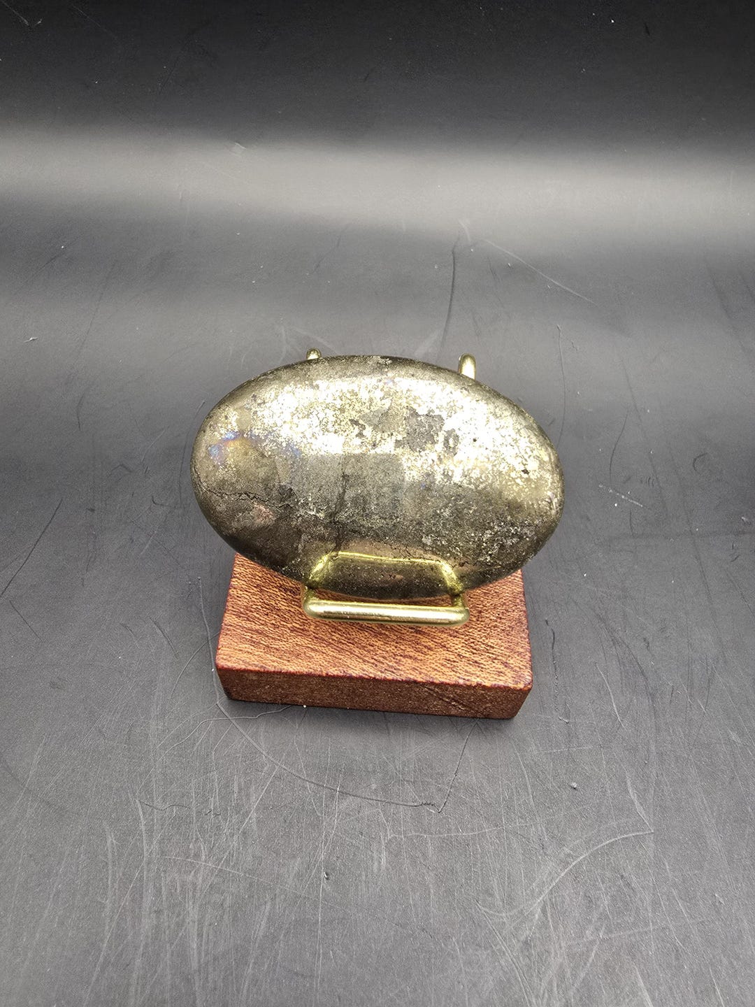Pyrite Palm Stone • Natural Fool’s Gold • Polished Metallic Crystal ...