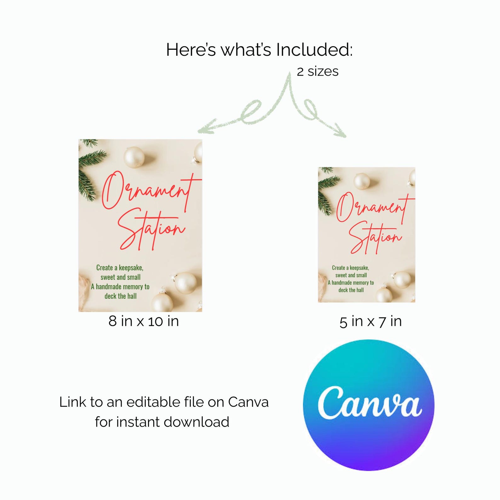 Ornament Station Sign: Holiday Canva Template (digital Download) - Etsy