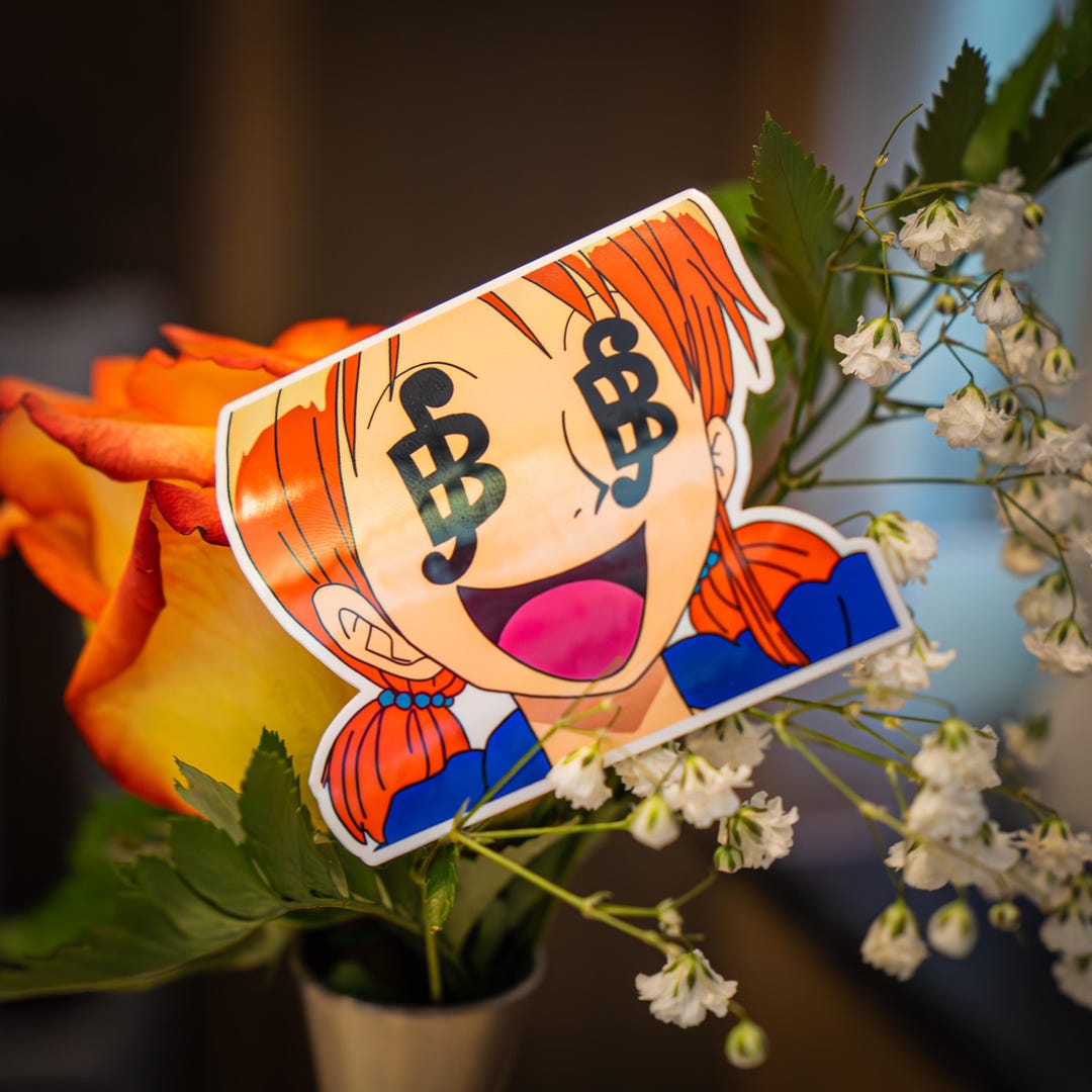 Nami One Piece Sticker, Berry Eyes, Anime Vinyl Decal, Laminated, Die ...