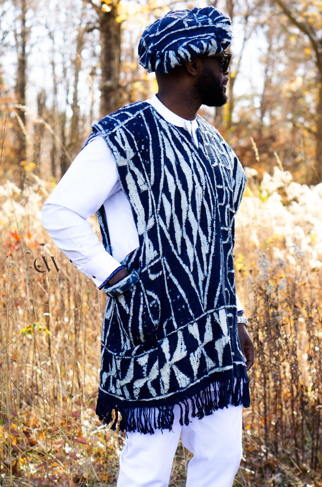 Indigo Ndop Cap: Bamileke Traditional Hat - Etsy