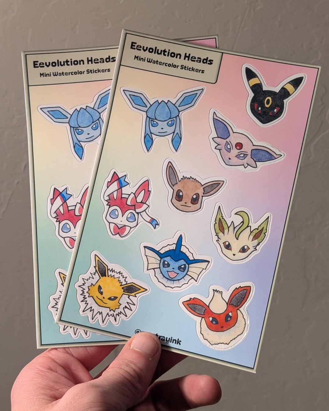 Eevee-lutions Vinyl Stickers - Mini Watercolor Prints - Etsy