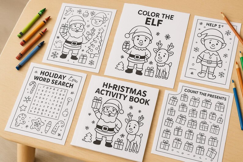 Christmas Activity Book for Kids | 50-page Holiday Coloring and ...