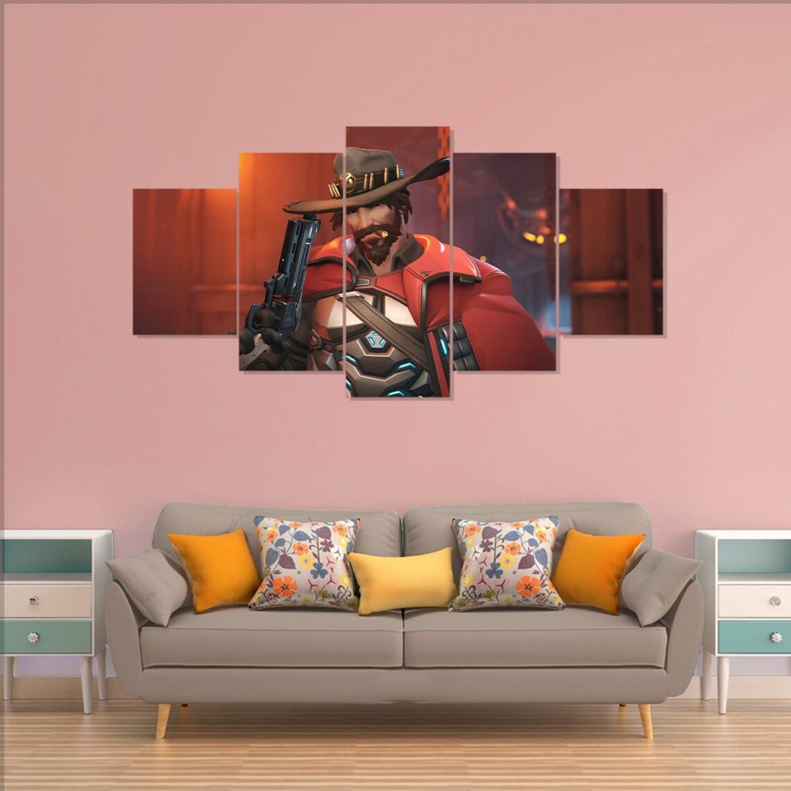 Overwatch 2 - Cassidy Poster, Gaming 5 Pieces Canvas Art - Etsy