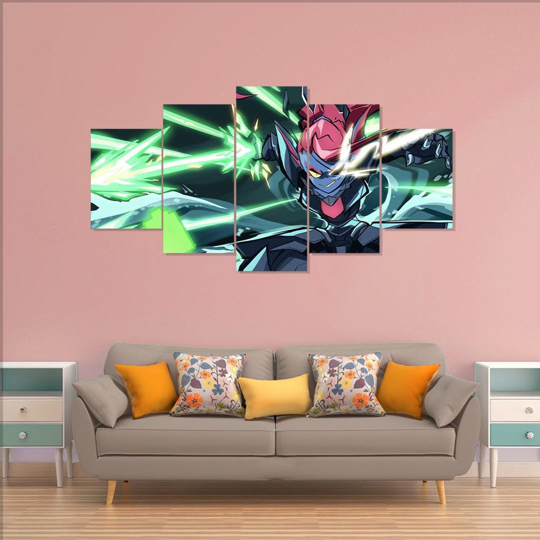 Undertale Poster, Gaming, Undyne 5 Pieces Canvas Wall Art - Etsy